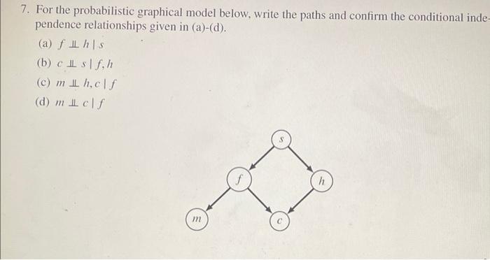 Solved 7. For the probabilistic graphical model below, write | Chegg.com
