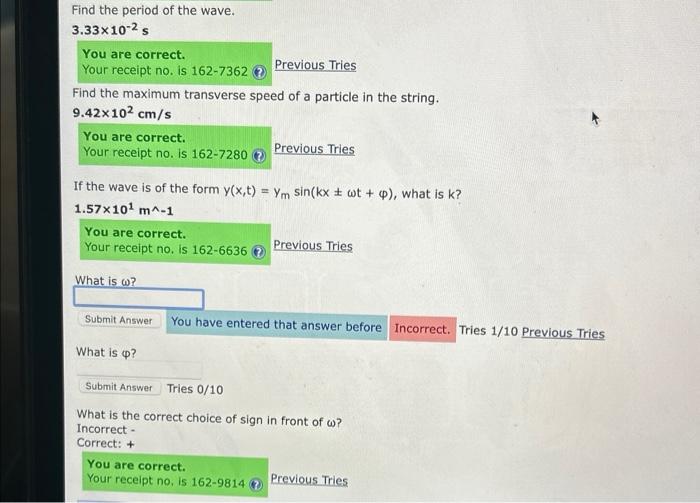 Solved 5.00 cm Previous Tries Find the wovelength 4.00×101 | Chegg.com