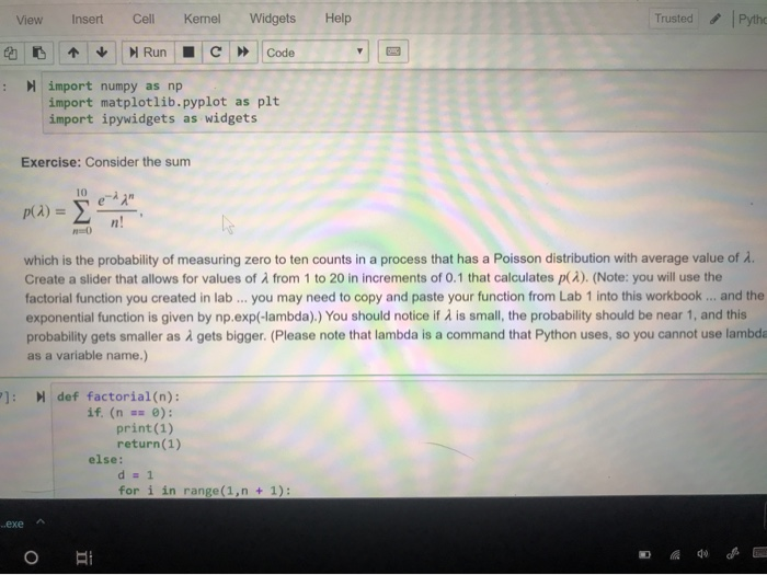 Solved View Help Trusted Pythe Insert + Cell Run Kernel C | Chegg.com
