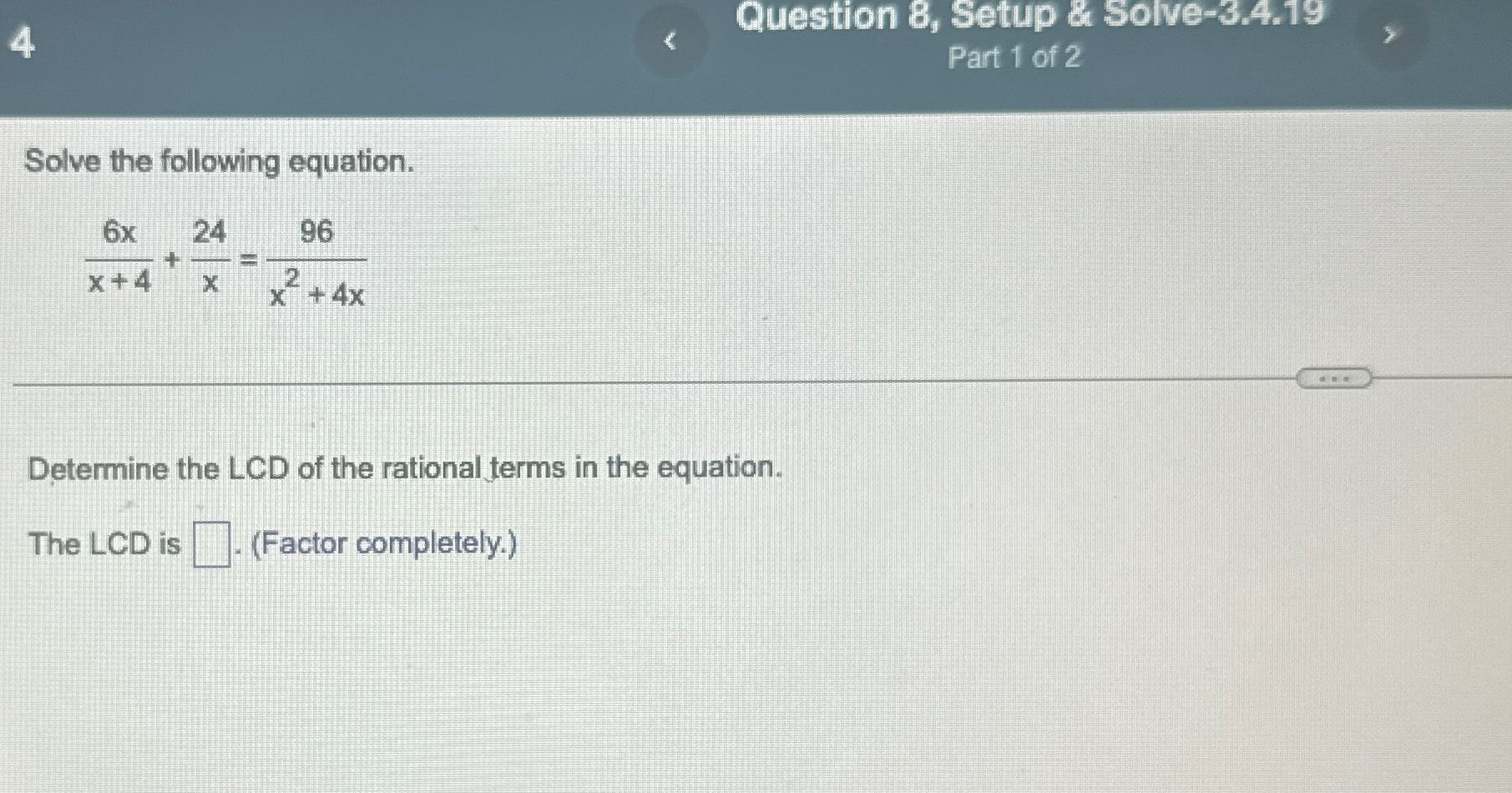 Solved Question 8, ﻿Setup & Solve-3.4.19Part 1 ﻿of 2Solve | Chegg.com
