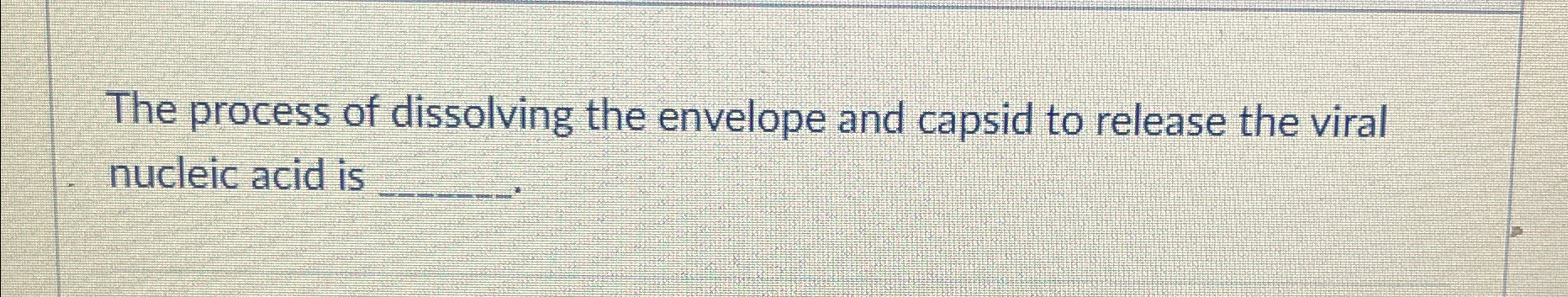 Solved The process of dissolving the envelope and capsid to | Chegg.com