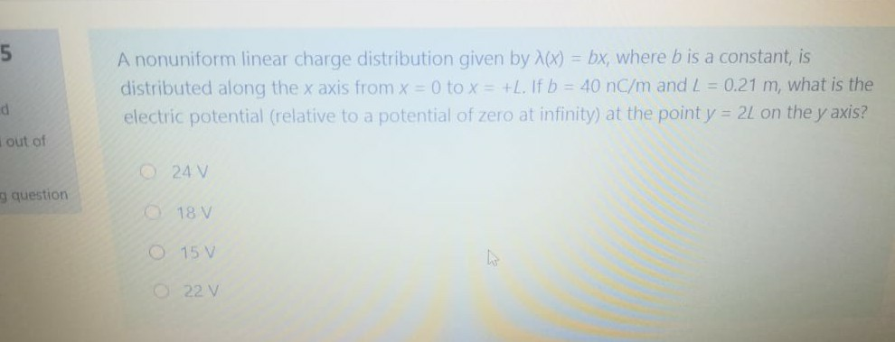 Solved 5 A nonuniform linear charge distribution given by | Chegg.com