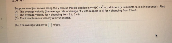 Solved Suppose An Object Moves Along The Y Axis So That Its