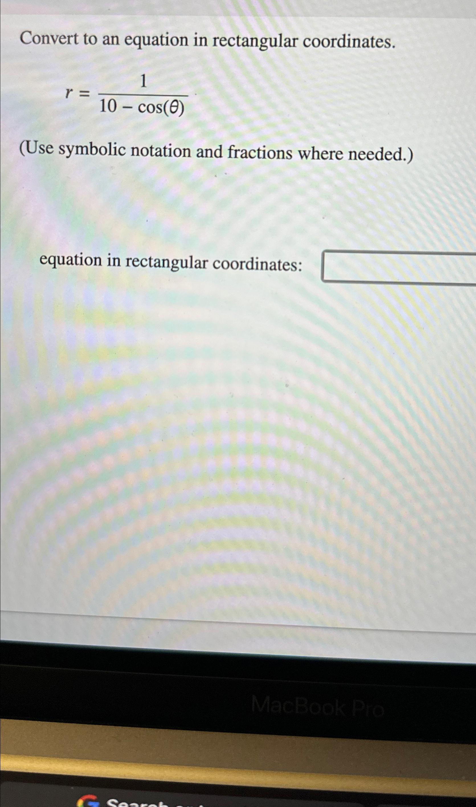 Solved Convert to an equation in rectangular | Chegg.com