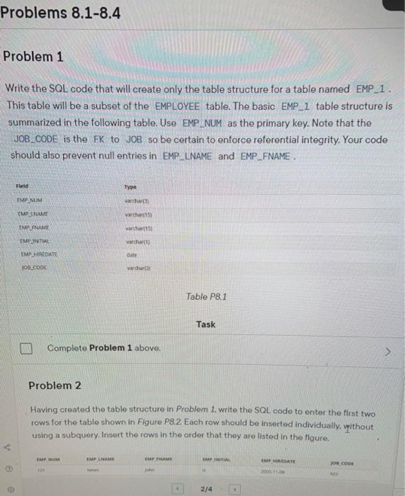Solved I need help with this Database Concept Assignment. | Chegg.com