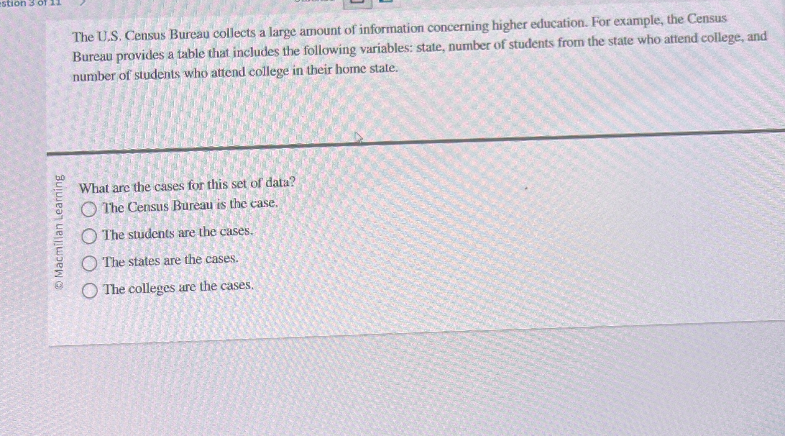 Solved The U.S. ﻿Census Bureau collects a large amount of | Chegg.com