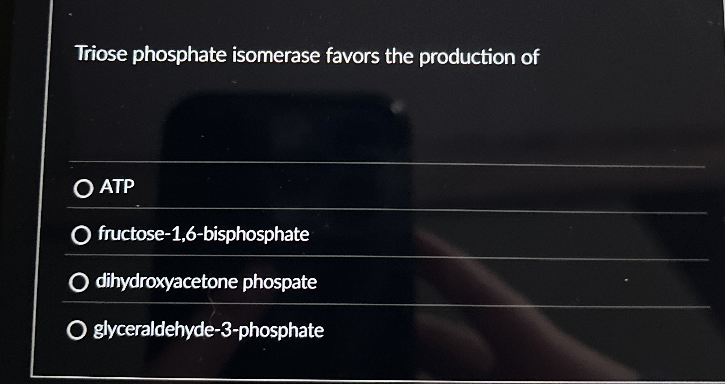 Solved Triose phosphate isomerase favors the production | Chegg.com