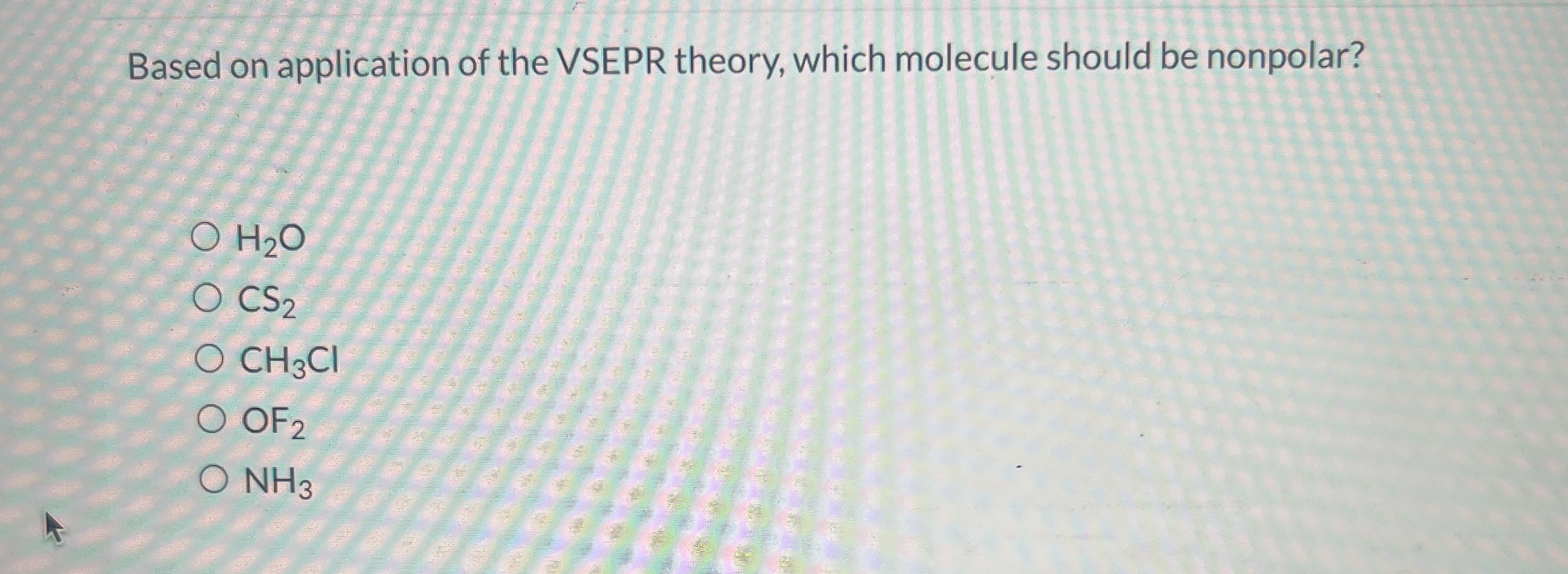 Solved Based on application of the VSEPR theory, which | Chegg.com