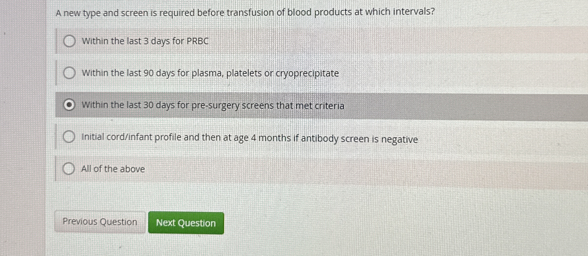 Solved A new type and screen is required before transfusion | Chegg.com