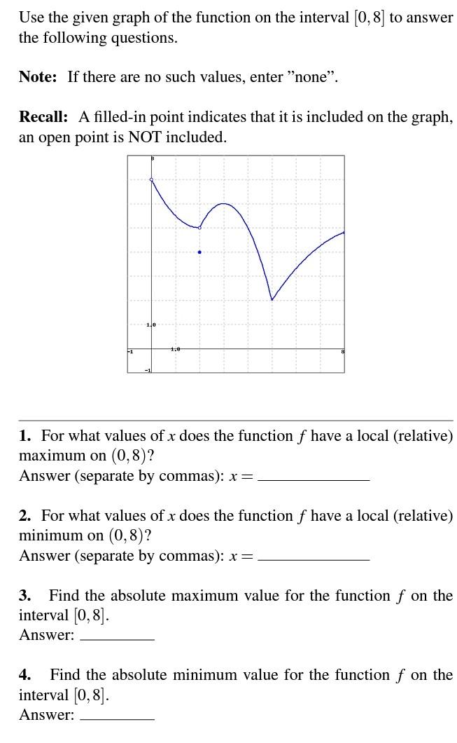 Solved Use the given graph of the function on the interval | Chegg.com
