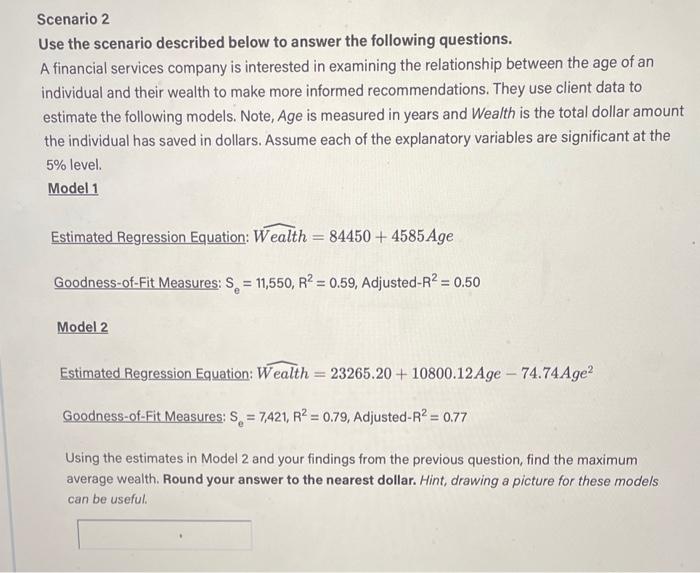 Solved Scenario 2 Use the scenario described below to answer | Chegg.com