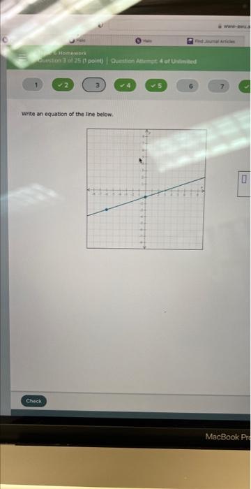 Solved Write an equation of the line below. | Chegg.com