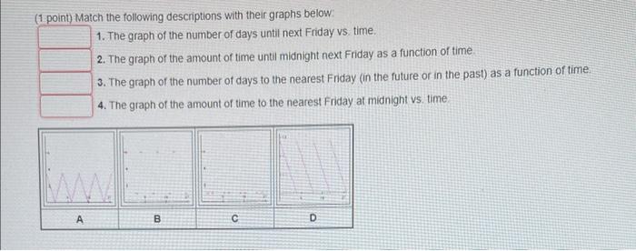 (1. point) Match the following descriptions with | Chegg.com