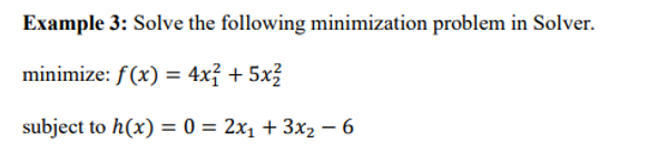 by using excel .Example 3: Solve the following | Chegg.com