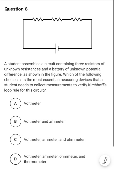 Solved Question 8 www A student assembles a circuit | Chegg.com