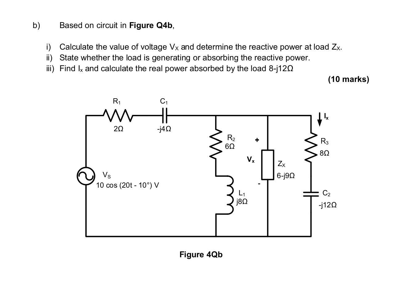 Solved b) Based on circuit in Figure Q4b, i) Calculate the | Chegg.com