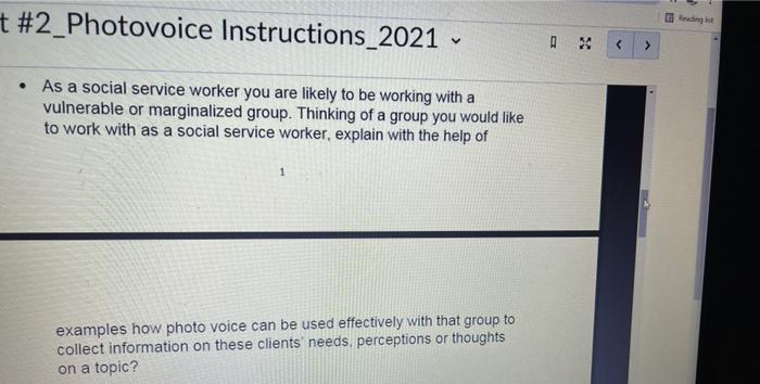 t#2_Photovoice Instructions_2021 V A • As a | Chegg.com