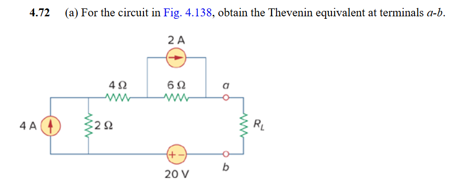 Solved 4.72 (a) ﻿For the circuit in ﻿Fig. 4.138, ﻿obtain the | Chegg.com