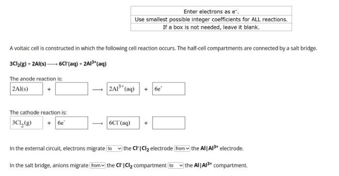 Solved A voltaic cell is constructed in which the following | Chegg.com