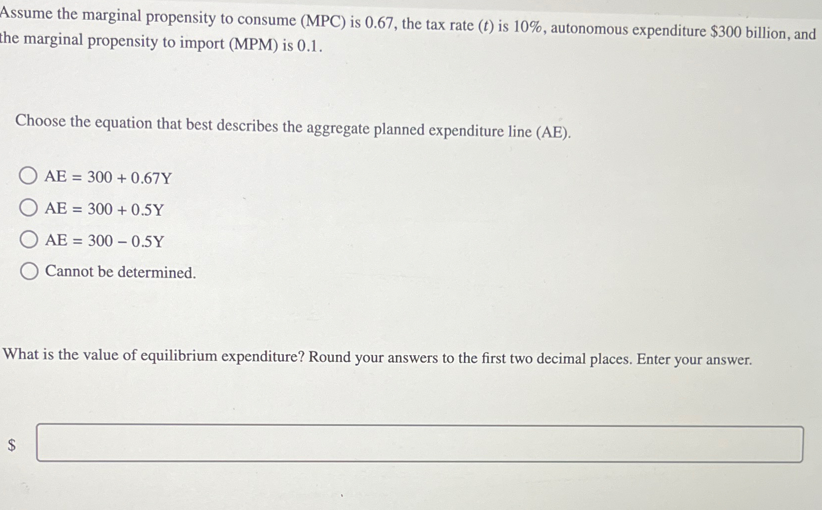 Solved Assume the marginal propensity to consume (MPC) ﻿is | Chegg.com