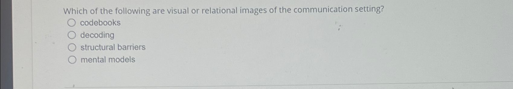 Solved Which Of The Following Are Visual Or Relational