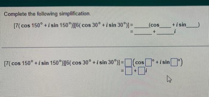 Solved Complete the following simplification. | Chegg.com