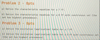 Solved Problem 2 - 8ptsa) ﻿Derive the characteristic | Chegg.com