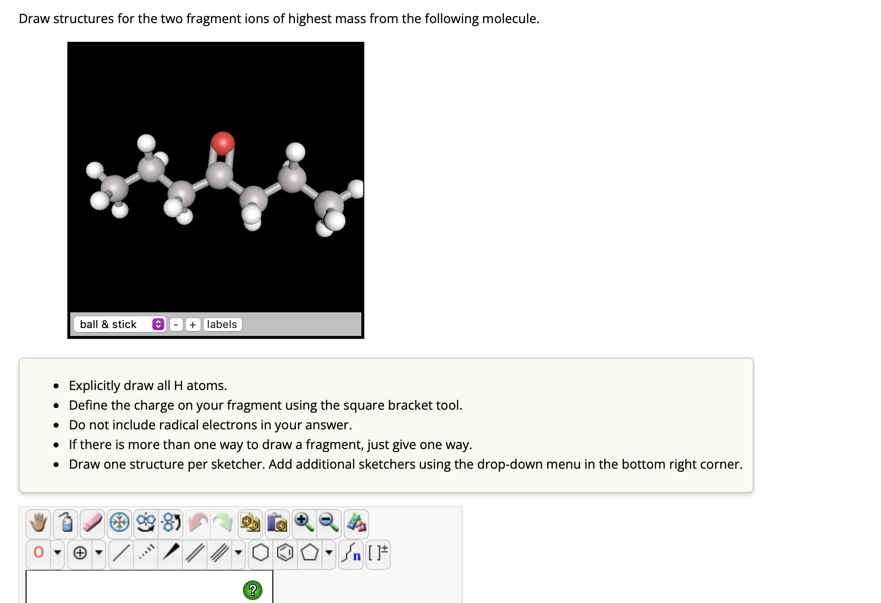 Solved Draw structures for the two fragment ions of highest | Chegg.com
