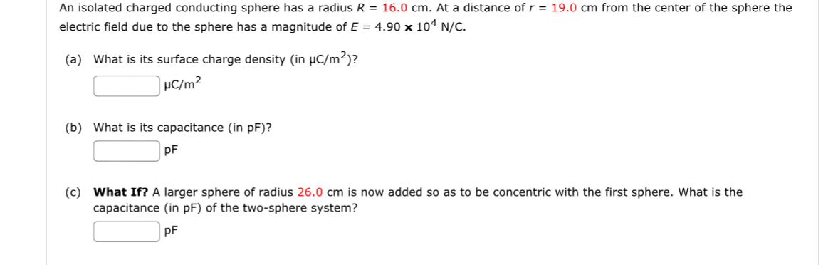 Solved An isolated charged conducting sphere has a radius | Chegg.com