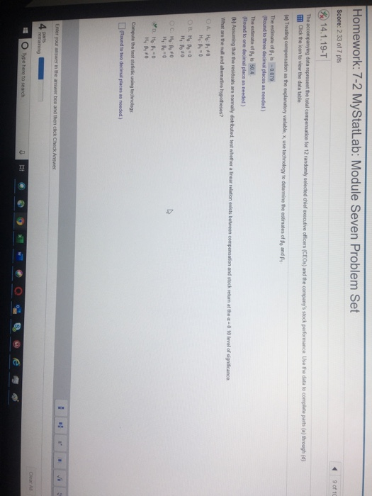Homework: 7-2 MyStatLab: Module Seven Problem Set | Chegg.com