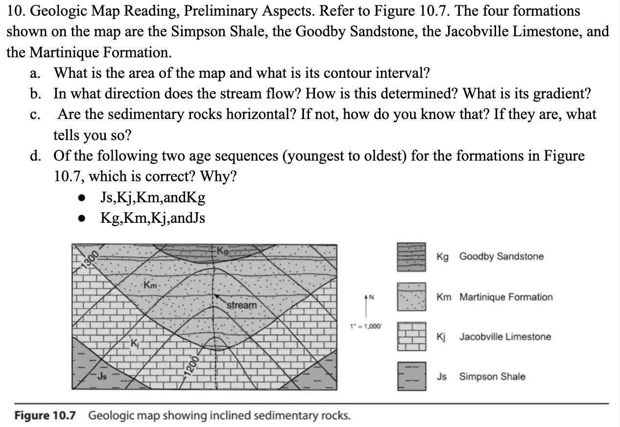 Solved Geologic Map Reading, Preliminary Aspects. Refer to | Chegg.com
