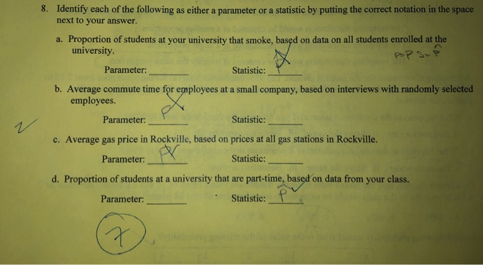 Solved how can i tell the difference between parameter or a | Chegg.com