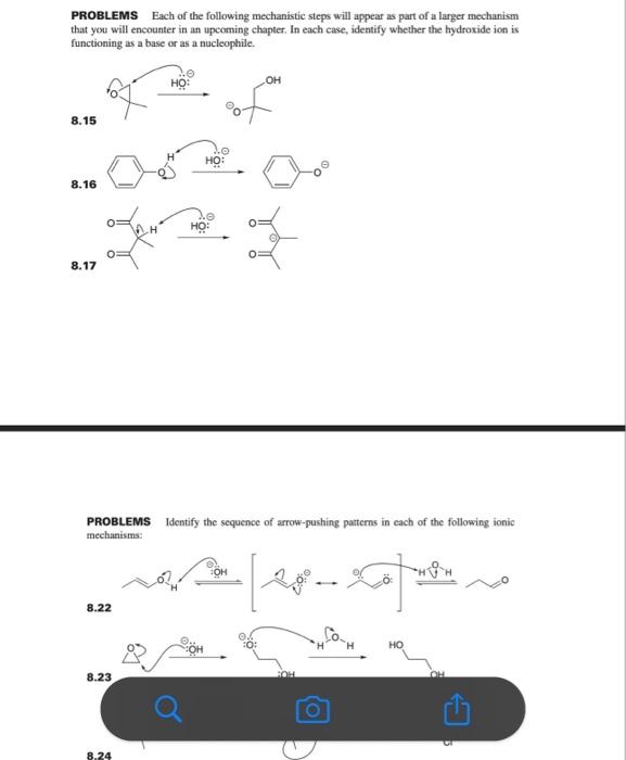 Solved PROBLEMS Each of the following mechanistic steps will | Chegg.com