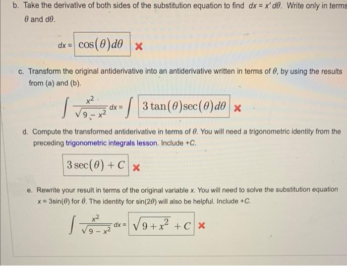 Solved Find the following antiderivative using trigonometric | Chegg.com