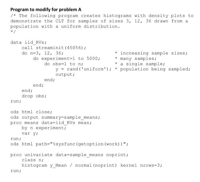Solved Problem A The Central Limit Theorem tells us that the | Chegg.com