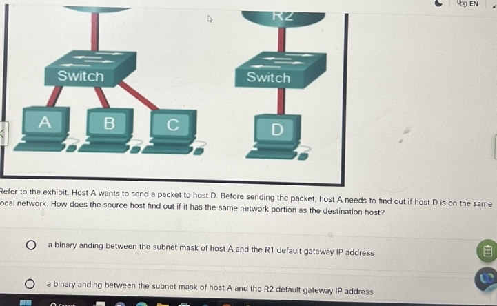 Solved Refer To The Exhibit Host A Wants To Send A Packet