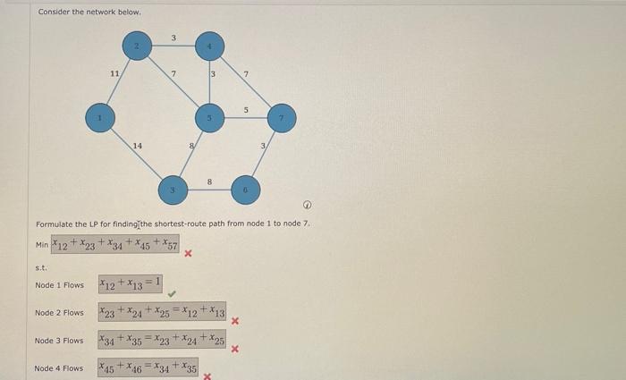 Solved Consider the network below. Formulate the LP for | Chegg.com
