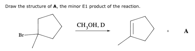 Draw the structure of A, ﻿the minor E1 ﻿product of | Chegg.com