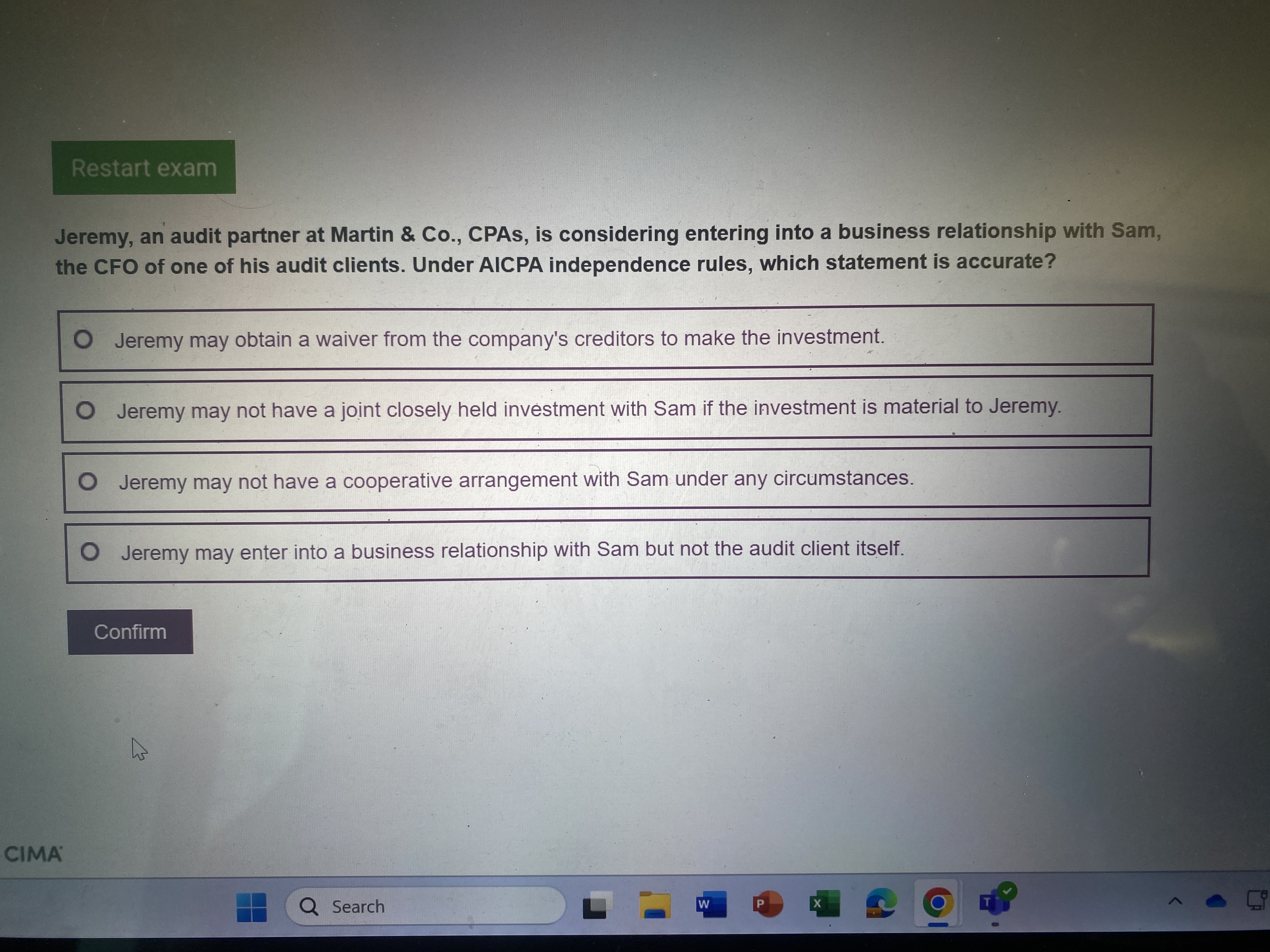 Solved Jeremy, an audit partner at Martin & Co., ﻿CPAs, is | Chegg.com