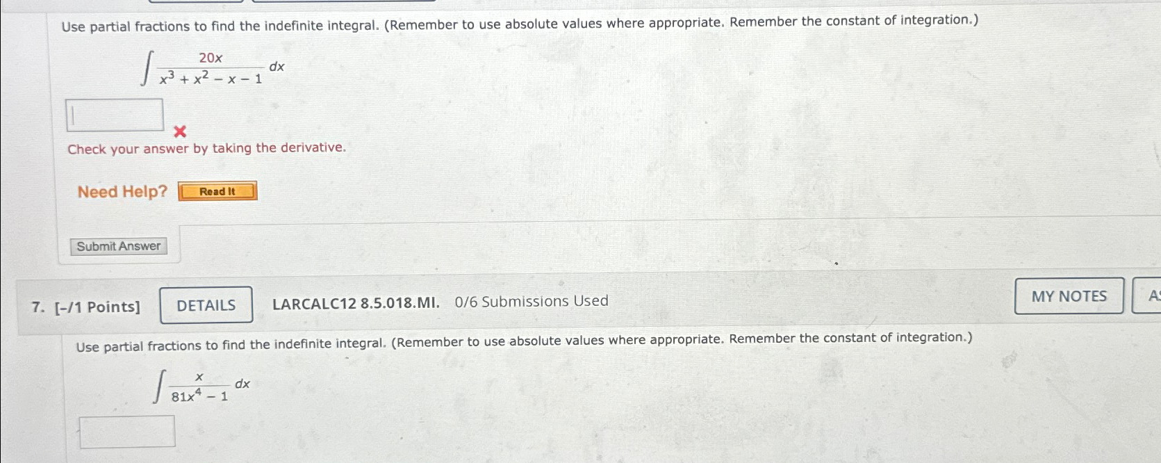 Solved Use partial fractions to find the indefinite | Chegg.com
