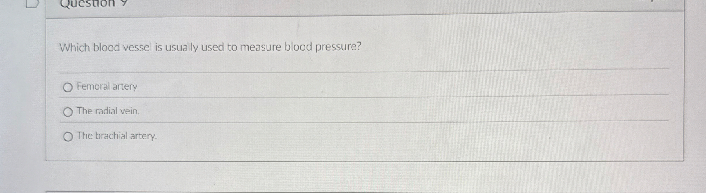 Solved Which blood vessel is usually used to measure blood | Chegg.com
