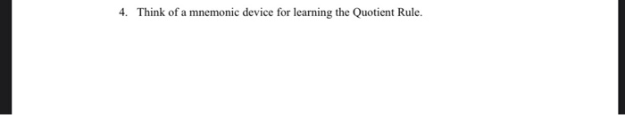 Solved 4. Think of a mnemonic device for learning the | Chegg.com