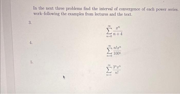 Solved In the next three problems find the interval of | Chegg.com