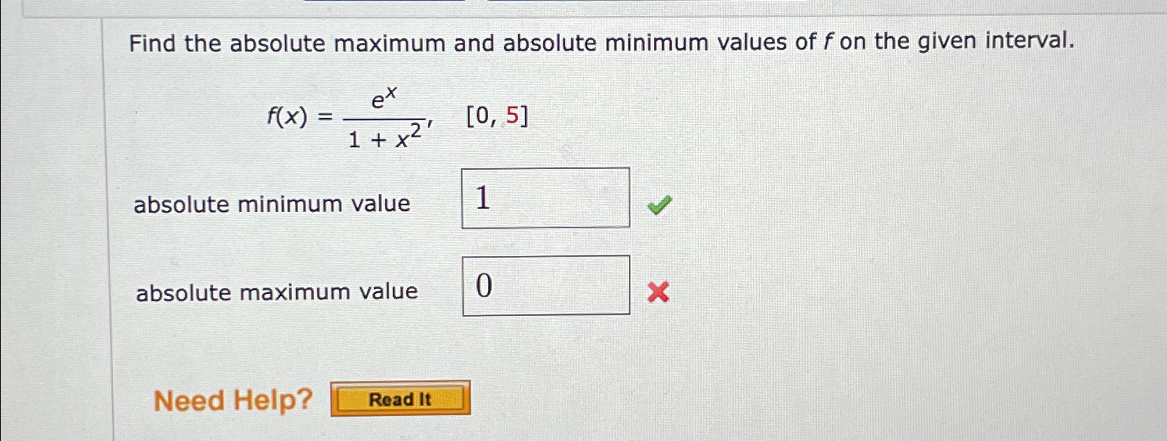Solved Find the absolute maximum and absolute minimum values | Chegg.com