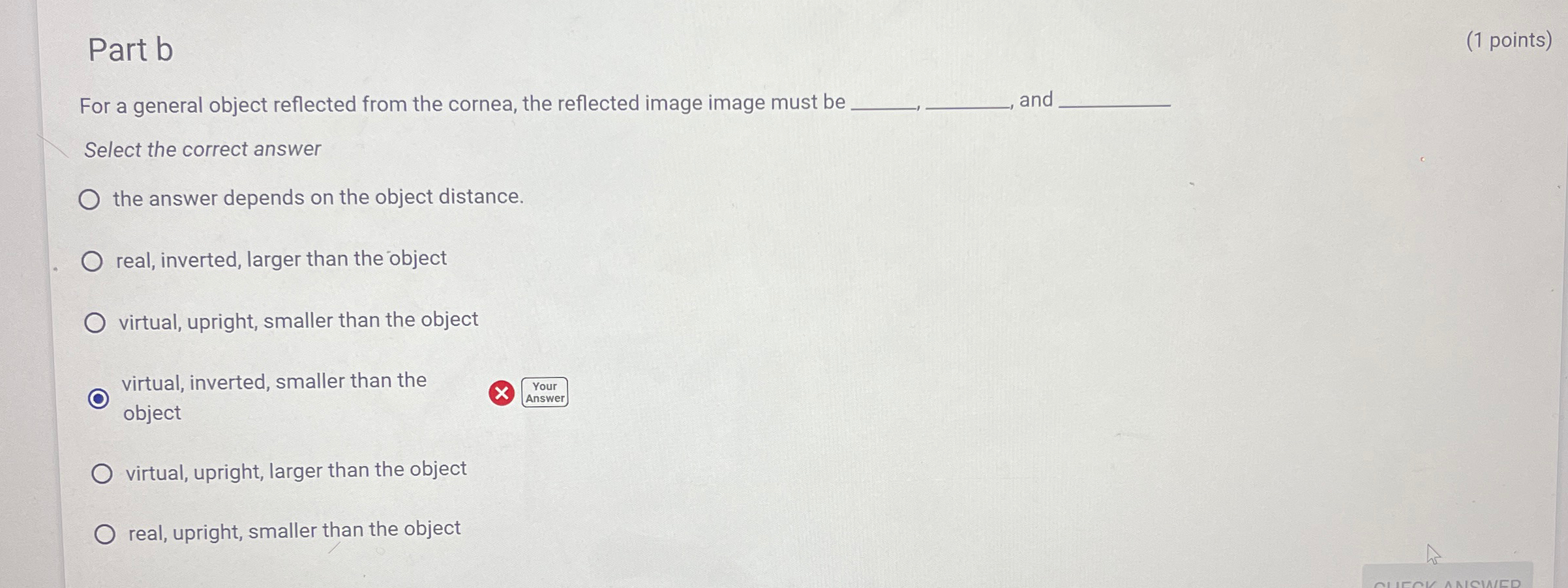 Solved Part b(1 ﻿points)For a general object reflected from | Chegg.com