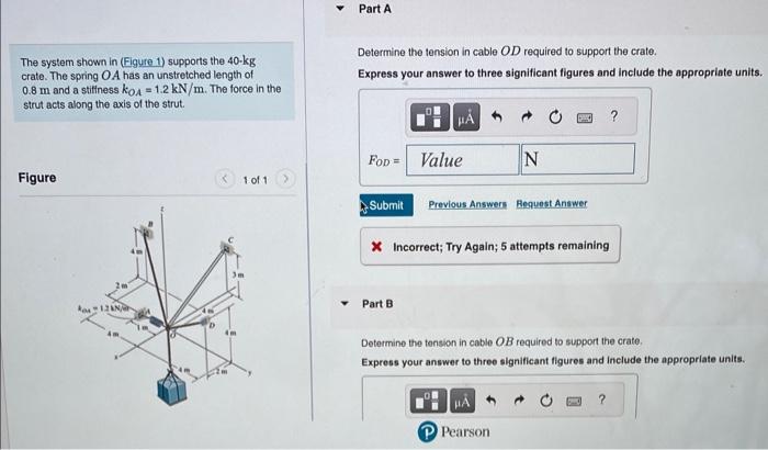 Solved The system shown in (Figure 1) supports the 40−kg | Chegg.com