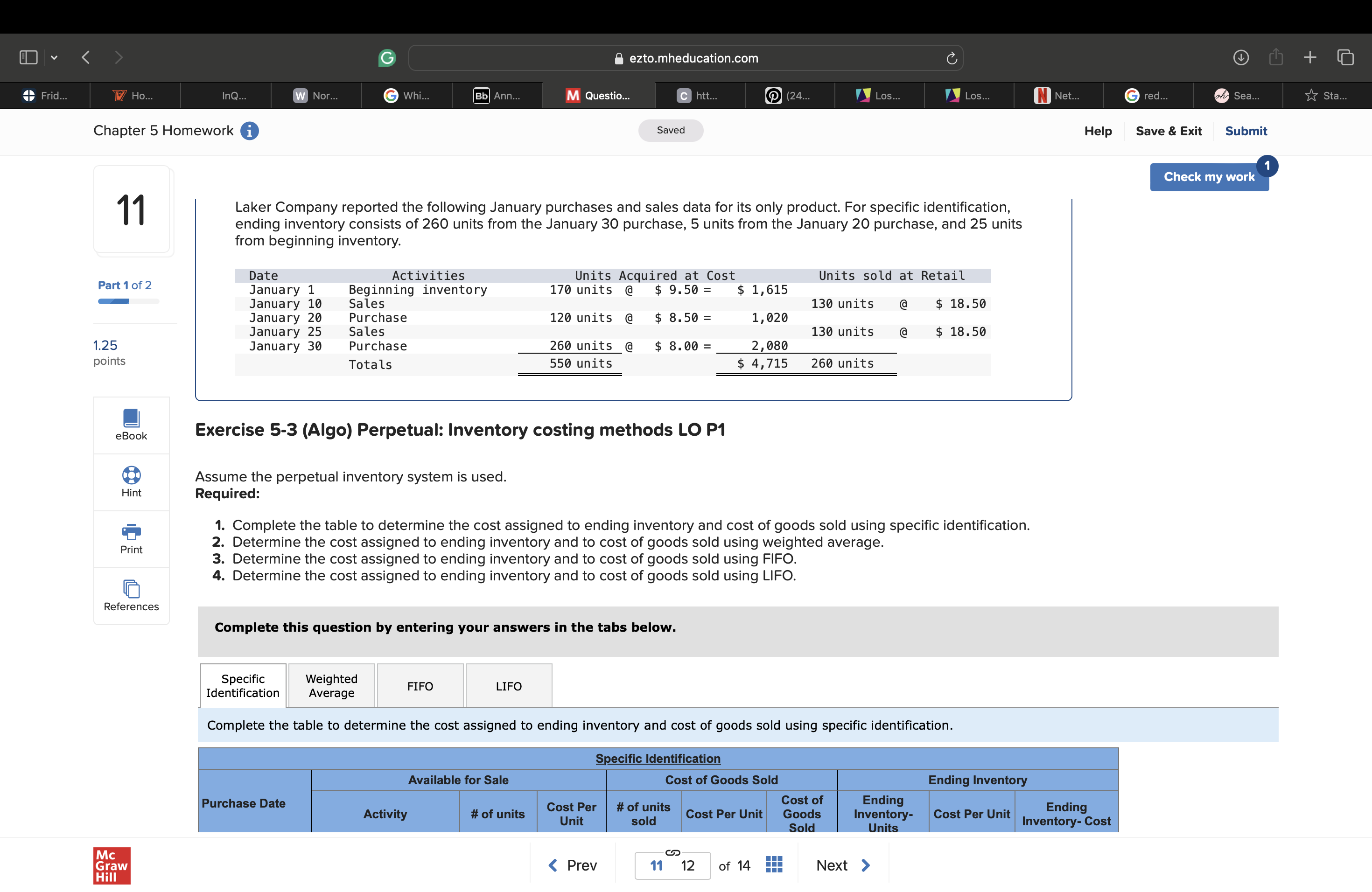 Solved Exercise 5-3 (Algo) ﻿Perpetual: Inventory costing | Chegg.com