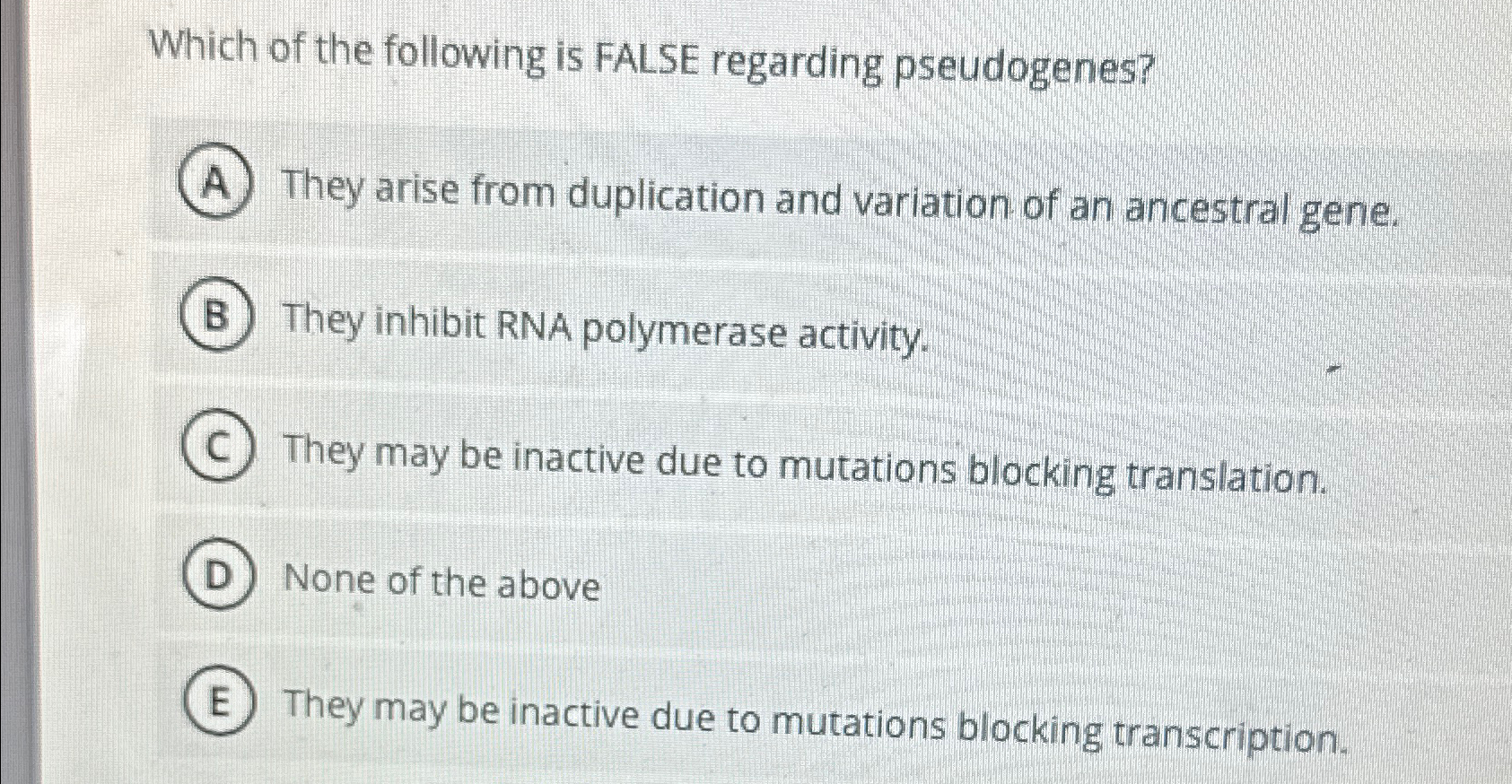 Solved Which of the following is FALSE regarding | Chegg.com