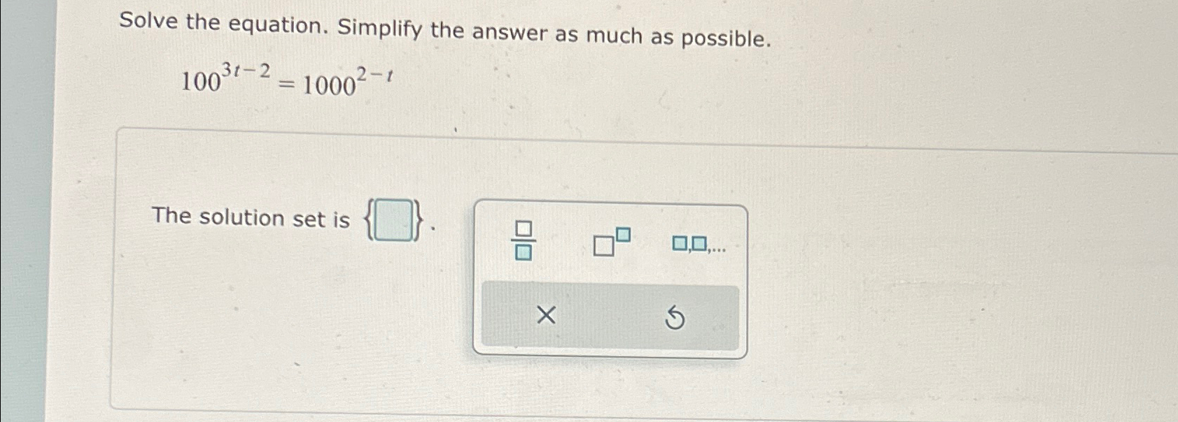 Solved Solve the equation. Simplify the answer as much as | Chegg.com