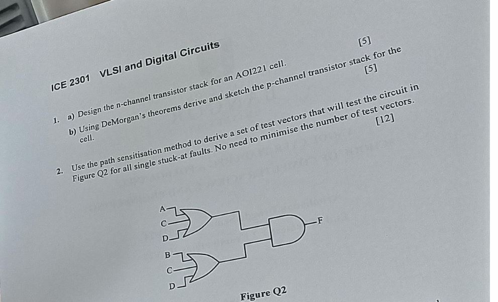 Solved ICE 2301VLSI and Digital Circuitsa) ﻿Design the | Chegg.com